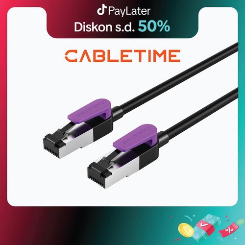 Promo CABLETIME Kabel LAN Cat 8 RJ45 Ethernet Ultra-Fast 40Gbps Round ...
