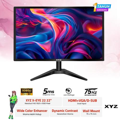 Jual Monitor LED 22 inch | 19 inch XYZ X-Eye Full HD 75Hz 5ms HDMI VGA ...