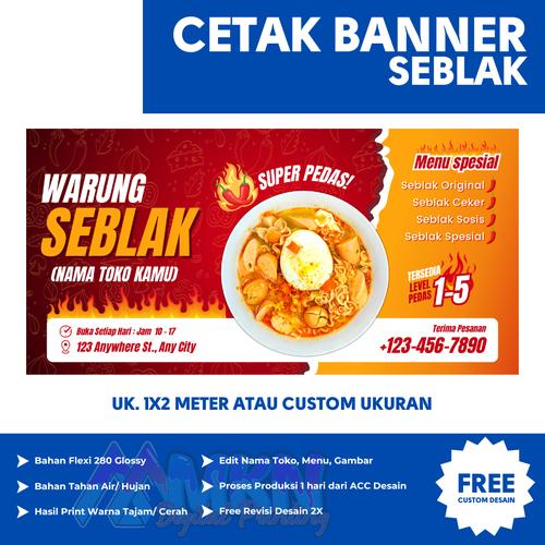 Promo Cetak Banner Spanduk Warung Seblak Desain Kekinian Bisa Custom ...