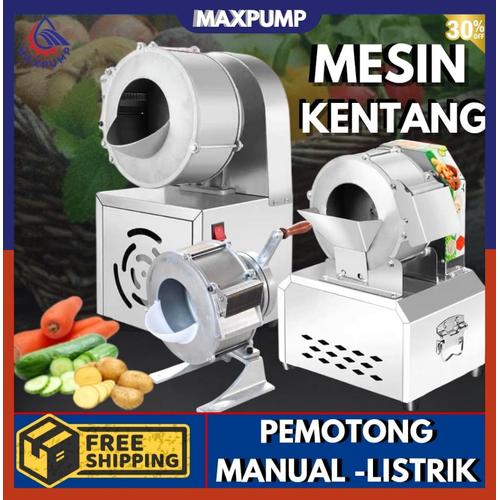 Promo MAXPUMP Mesin Pengiris Kentang Manual & Listrik 180W 220V Alat ...