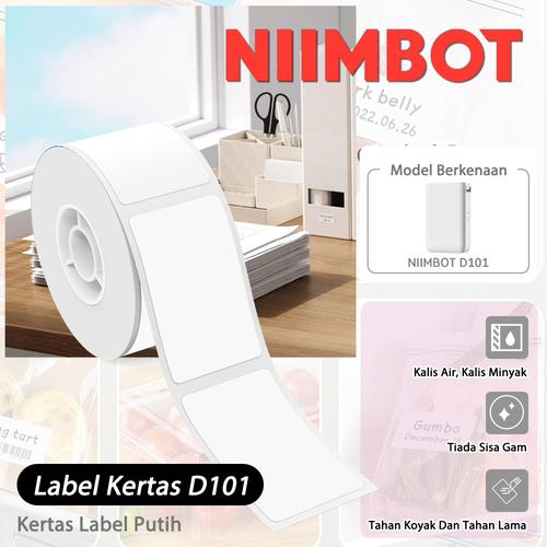 Promo NIIMBOT D101 Kertas Label Putih Kertas Cetak Berperekat Termal ...