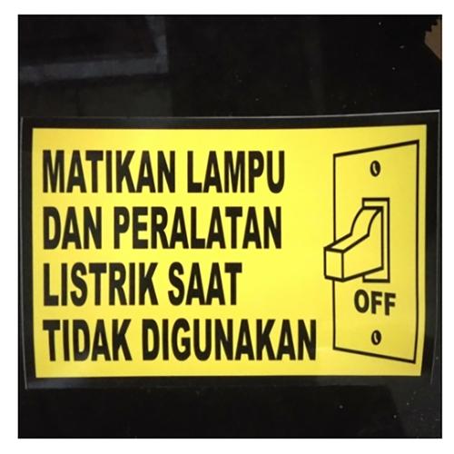Promo STICKER VINYL MATIKAN LAMPU/LISTRIK/PANEL Uk. 10x15CM SIGN RAMBU ...