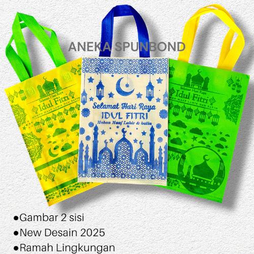 Jual ISI 12 PCS Goodiebag Idul Fitri 25x35 Tas Spunbond Lebaran Tas Belanja - Kota Bekasi ...