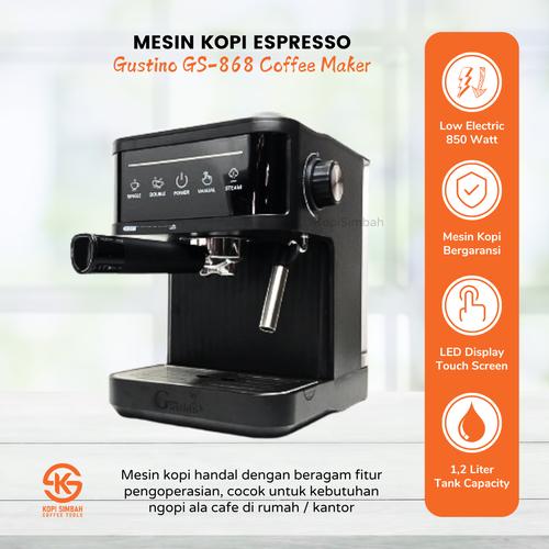 Jual Mesin Kopi Espresso GUSTINO GS 868 Coffee Maker Machine Alat Seduh Pembuat Espreso GS868 MK ...
