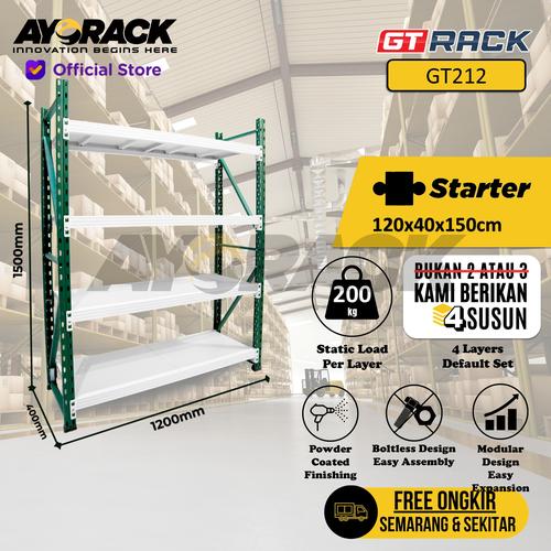 Jual RAK GUDANG BESI GT RACK GT212 – WAREHOUSE RACK 200KG TINGGI 4 ...