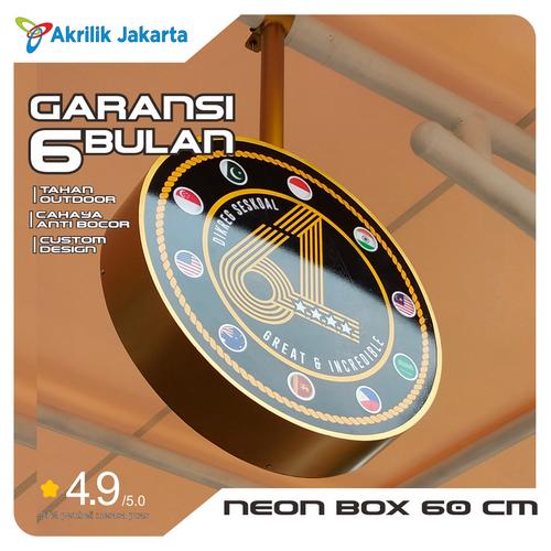 Jual Neon box LED | Neon Sign plat galvanis anti karat bulat 65cm - 2 ...