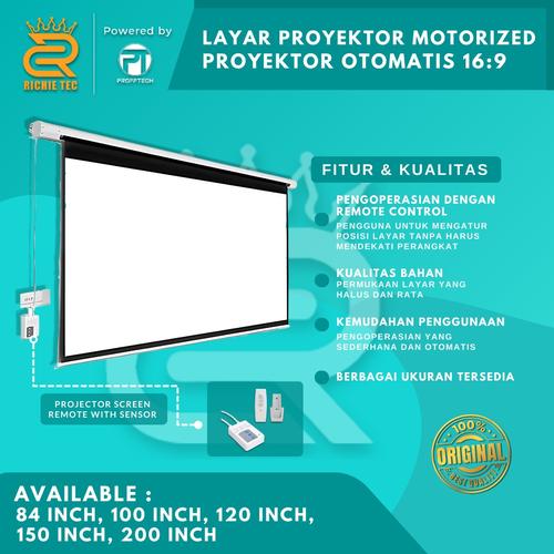Promo Layar Proyektor Motoric 100 Inci 16:9 - Screen Projector Otomatis ...