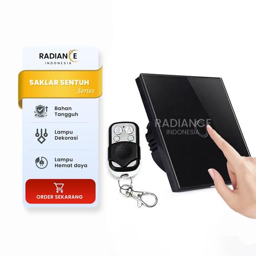Jual Saklar Lampu Luxury Touch LED with Remote saklar sentuh hitam ...