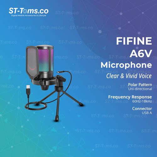 Promo Fifine AmpliGame A6V / A6 V USB Microphone with Volume Dial, Mute ...