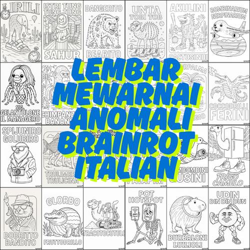 Jual Anomali Brainrot Italian Lembar Mewarnai Anak Unik & Lucu PDF/A4 ...