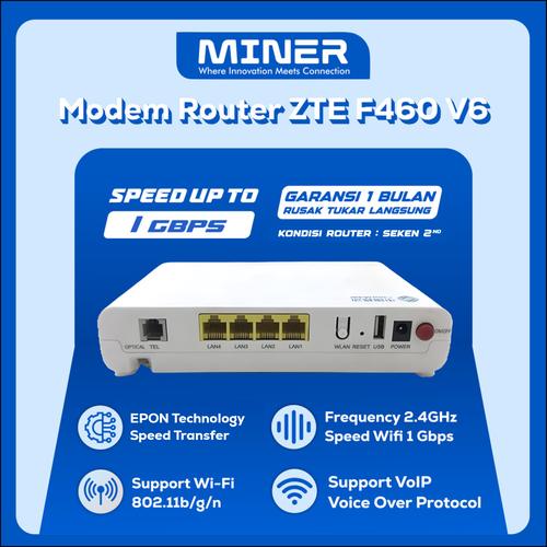 Promo Modem Router ZTE F460 V6 Support OLT Epon Fiber Optic FTTH - Kota ...