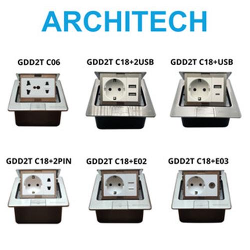 Promo ARCHITECH Saklar / Stop Kontak Lantai Colokan Tanam Silver ...