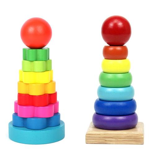 Jual Rainbow Tower Baby, Menara Pelangi, Ring Donut, Mainan Anak Bayi ...