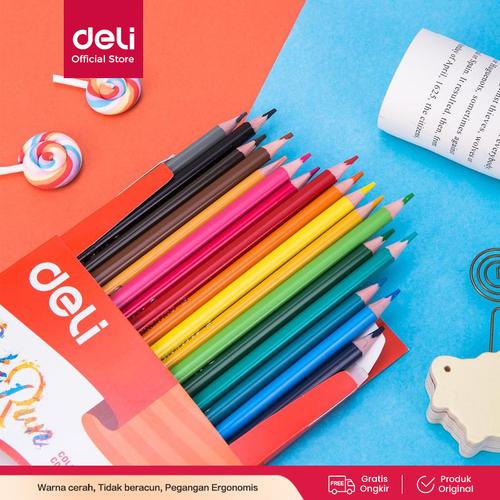 Jual Deli Pensil Warna- Bentuk segitiga ergonomis Warna cerah 12/18/24 ...