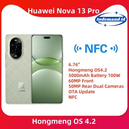Jual Huawei Nova 13 Pro HarmonyOS 4.2 Kirin 8000 5000mAh 100W OLED 6.76" 120Hz 5G 60MP - Putih ...