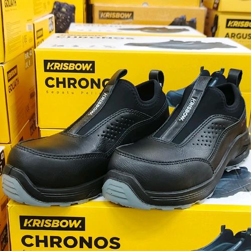 Jual krisbow sepatu safety CHRONOS ukuran 38-45 warna hitam // krisbow ...