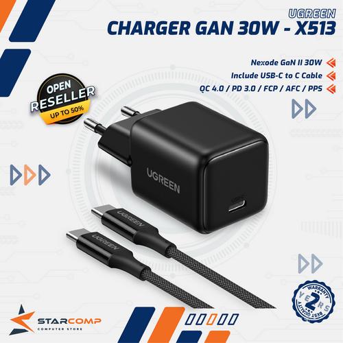 Jual UGREEN X513 Charger 30W GaN N Series Mini PD Type C Fast Charging ...