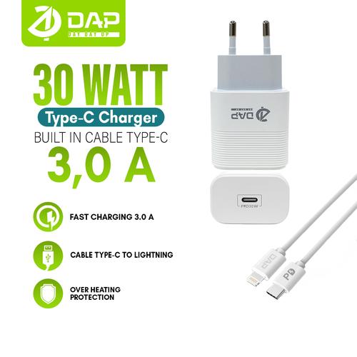 Promo DAP Adapter Charger PD 30Watt Include Cable Data Type C To Lightning 3.0A Kepala Charger ...