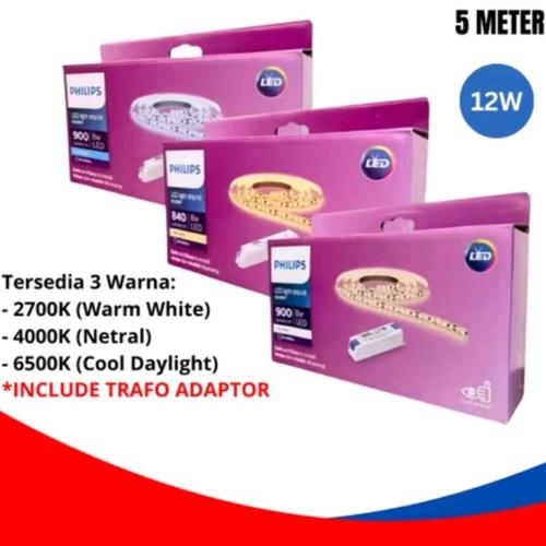 Jual PHILIPS DLI320T 12W 24V 5M LED STRIP + TRAFO PUTIH NATURAL KUNING ...