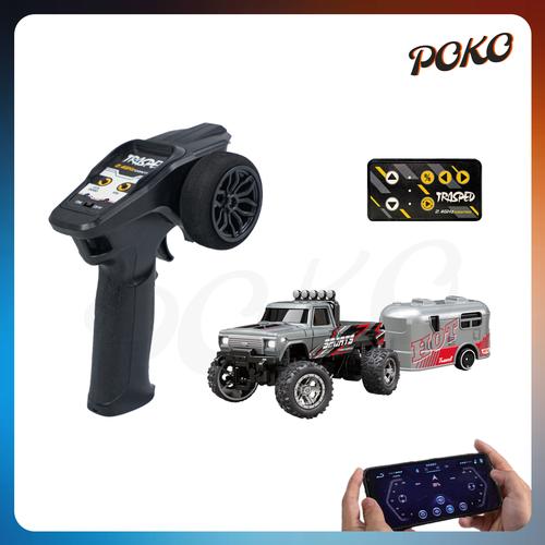 Jual POKO Truk Monster RC Mini 1/64 - Stomper Off-Road Logam & Trailer ...