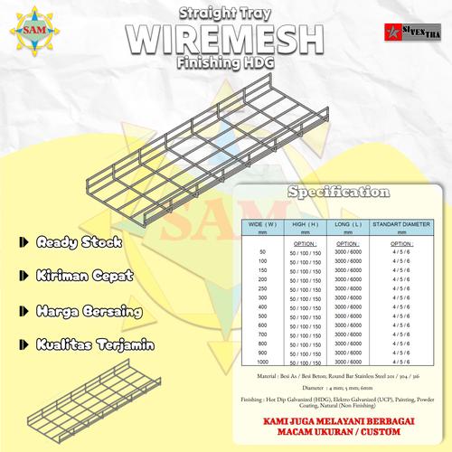 Jual Cable Tray Wiremesh/BRC/Cage - W100xH50xL3000mm - Dia 5 mm - HDG ...