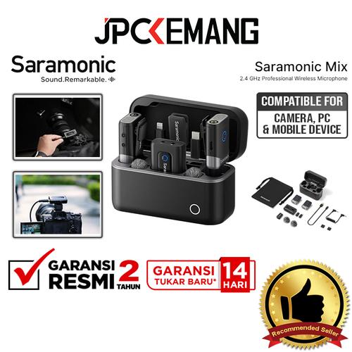 Promo Saramonic Mix Professional Wireless Microphone with Mic In TX + TX + RX (2.4 GHz) Garansi ...