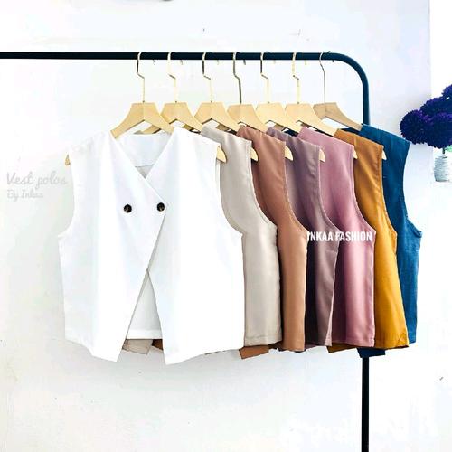 Promo Vest Korean Style Rompi Yoona Atasan Wanita Crop Korean style ...