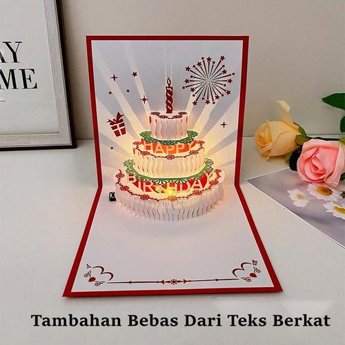 Promo Kartu Ucapan Pop Up 3D Happy Birthday Card Dengan Lampu Berwarna ...