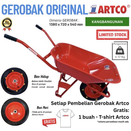 Jual ARTCO Gerobak Sorong Dorong Pasir Cor Troli Trolli Trolley ...