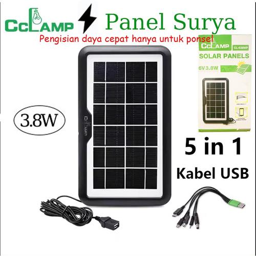 Promo CCLAMP Panel surya 6v3.8w monokristal silikon luar panel fotovoltaik nyaman luar ruangan ...