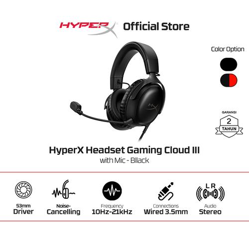 Promo HyperX Headset Gaming Cloud III Wired - Black - Red / Black ...