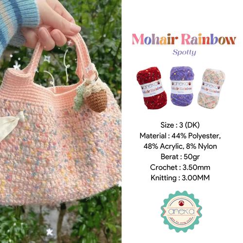 Promo KATALOG - Benang Rajut Mohair Rainbow Spotty Yarn / Bintik Warna ...