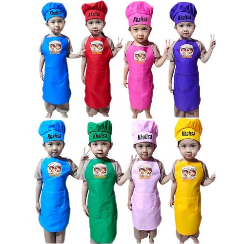 Jual Set Apron Anak Sablon Nama - Bayi, Cocok untuk Cooking Class dan ...