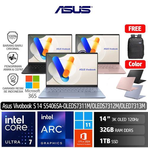 Promo Asus S5406SA OLEDS7311M OLEDS7312M OLEDS7313M Ultra 7 258V/32GB ...