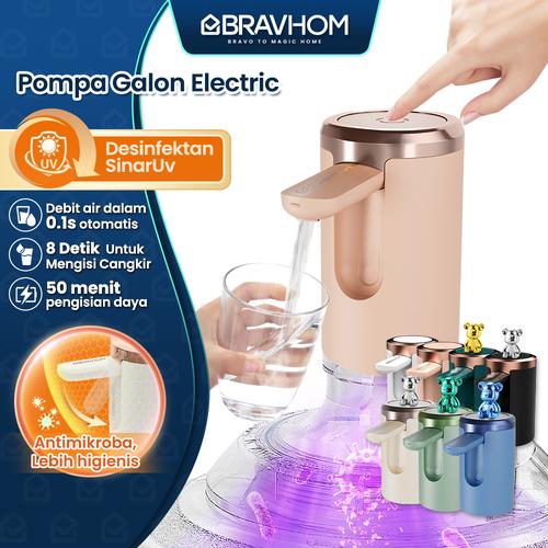 Promo (COD)Bravhom Pompa Galon Electric Dapat Dilipat USB Dispenser ...