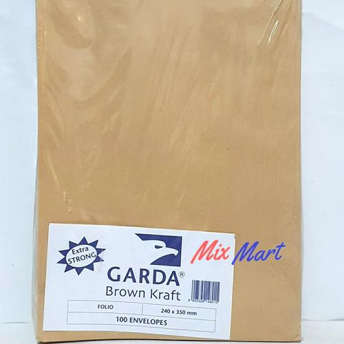 Jual Amplop Coklat Garda Folio isi 100 lembar brown envelope F4 ...