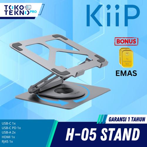 Promo KiiP H05 / H-05 6in1 Hub Foldable 360 Rotatable Laptop Stand Holder Penahan Laptop Cicil 0 ...