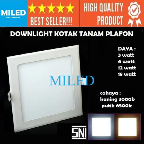 Jual LAMPU DOWNLIGHT LED RATA PLAFON 3W 6WATT 12 WATT 18 WATT PUTIH ...