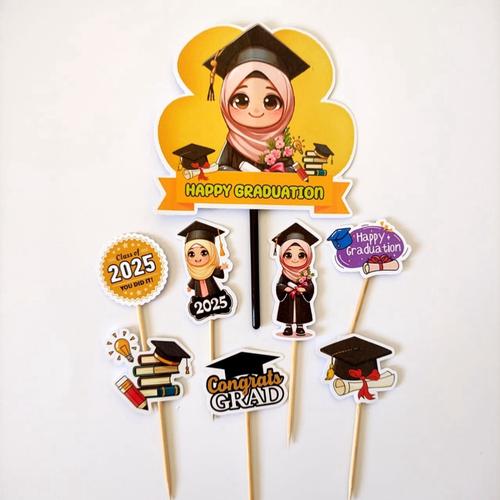 Jual TOPPER GRADUATION (LA-001) / CAKE TOPPER GRADUATION / TOPPER KUE ...