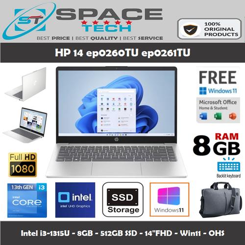 Promo HP 14 ep0260TU ep0261TU i3-1315U 8GB 512GB SSD 14"FHD Win11 OHS ...