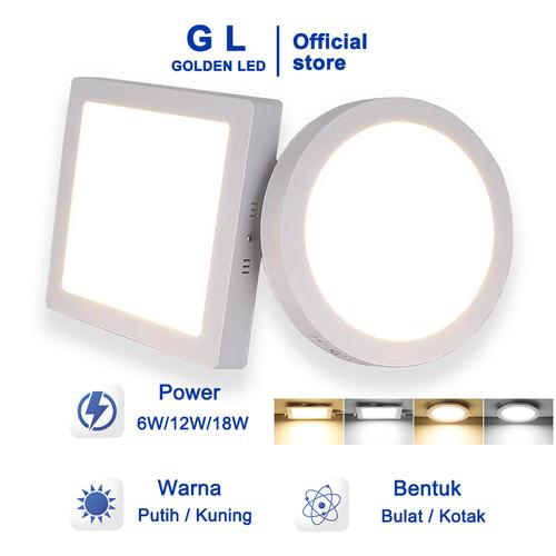 Jual GL Lampu DOWNLIGHT Panel Light Kotak & Bulat 6W 12W 18W Lampu ...