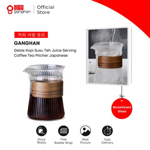 Promo Ganghan Gelas Server Kopi V60 Teh 300ml Walnut Sleeve Japanese ...