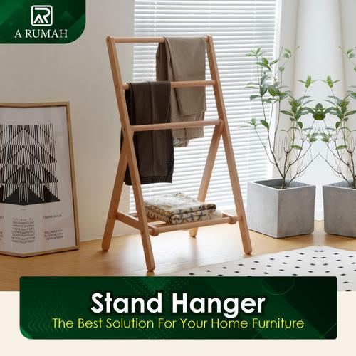 Promo Gantungan baju kayu solid / rak handuk kamar tidur / rak pakaian ...