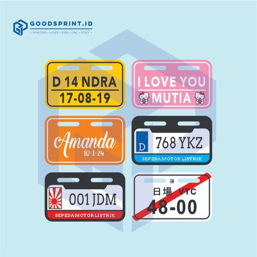 Jual REKOMENDASI PLAT NOMOR SEPEDA LISTRIK PLAT NO AKRILIK MOTOR ...