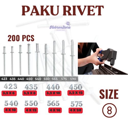 Promo [200 PCS) Nail Rivet Paku Rivet Rivetti 423 Paku Rivet 435 Paku ...
