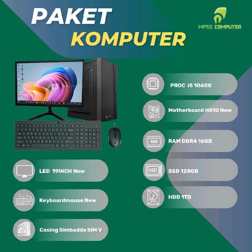 Promo Paket Komputer Rakitan Lengkap i5 10400 16GB 128GB 1TB LED 19inch New - Jakarta Pusat - MP ...