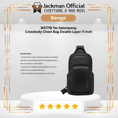 Jual BANGE BG7718 Tas Selempang Crossbody Chest Bag Double Layer 11 Inch - Black - Jakarta Barat ...