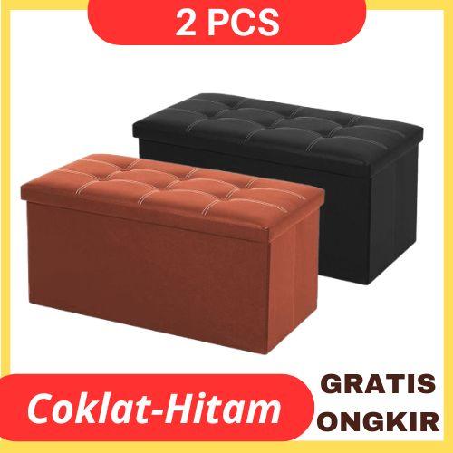 Jual (2 PCS) Storage Bangku Sofa Paling Praktis 76x38x38cm｜Multifungsi ...