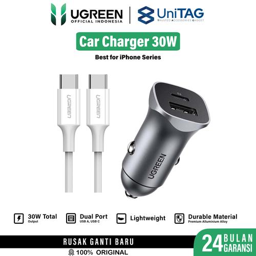 Promo UGREEN Charger Mobil Fast Charging USB C iPhone 16 15 14 13 12 11 ...