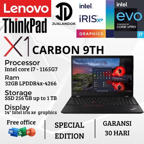 Promo Laptop Lenovo ThinkPad X1 Carbon 9th Core i7 Gen 11 - RAM 32GB ...